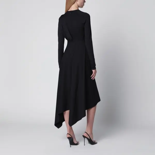 Victoria Beckham Asymmetric Draped Dress In Stretch Fabric