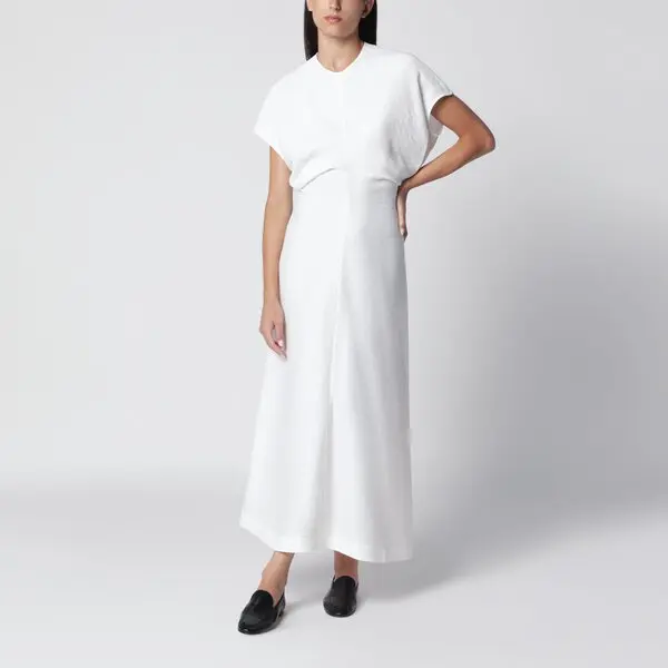 TOTEME Fluid Satin Midi Dress - White