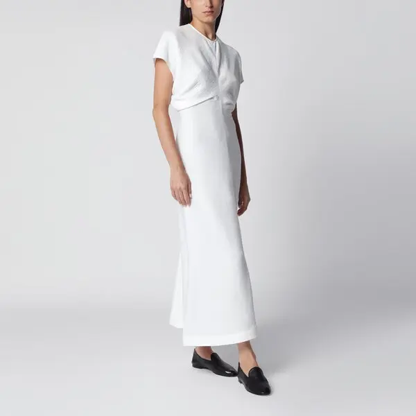 TOTEME Fluid Satin Midi Dress - White