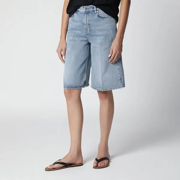 TOTEME True Vintage Denim Bermuda Shorts - Light Blue