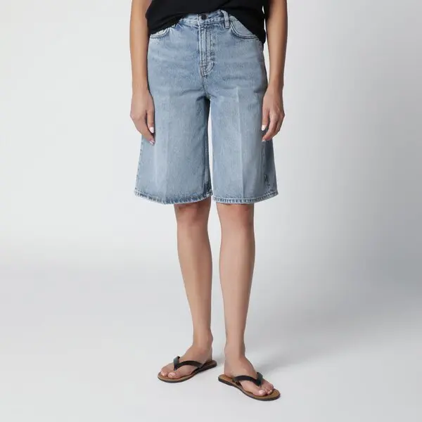 TOTEME True Vintage Denim Bermuda Shorts - Light Blue