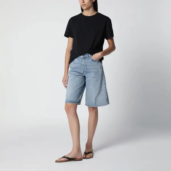 TOTEME True Vintage Denim Bermuda Shorts - Light Blue