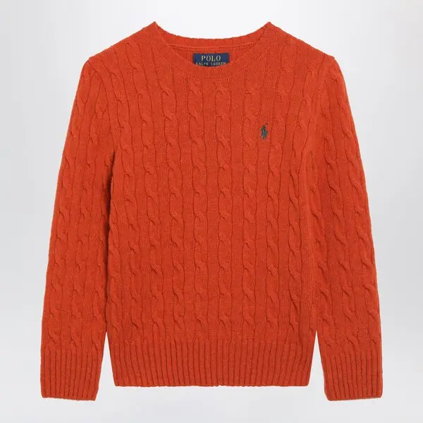 Polo Ralph Lauren Cable-knit Wool And Cashmere Crewneck Sweater - Orange