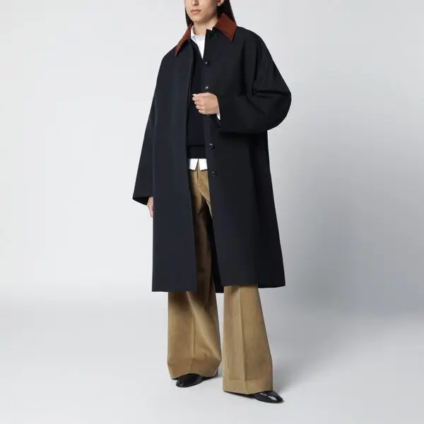 RÓHE Navy Cotton And Wool-blend Coat - Blue