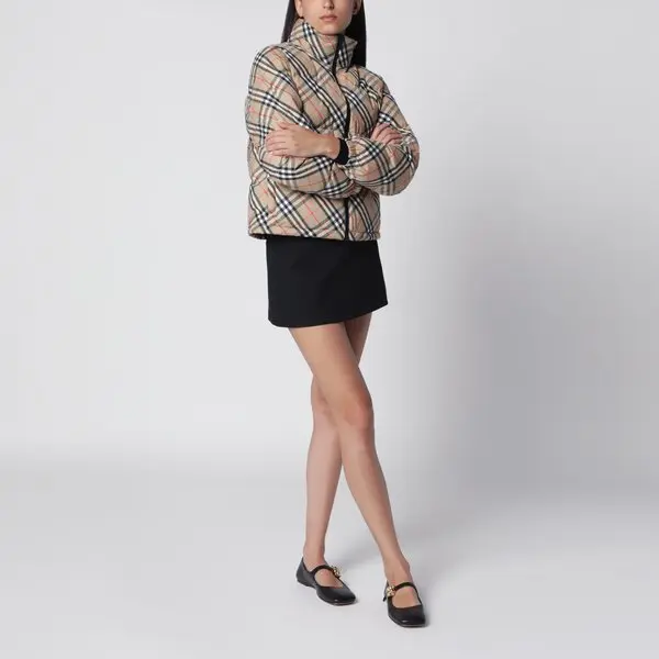 Burberry Down Jacket With Signature Check Pattern