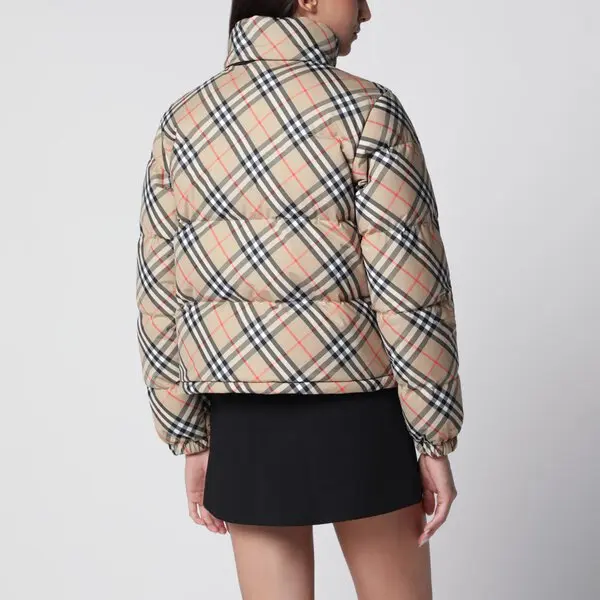 Burberry Down Jacket With Signature Check Pattern