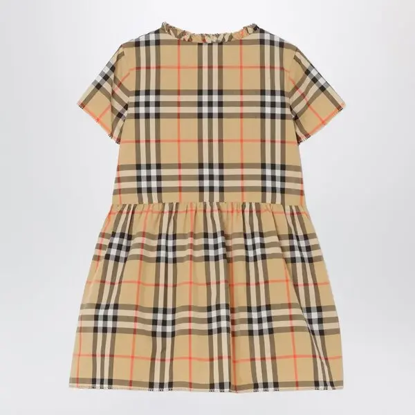 Burberry Check Cotton Dress - Beige