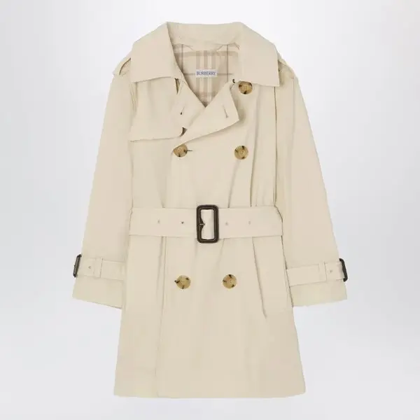 Burberry Stretch Nylon Trench Coat In Dove - Beige