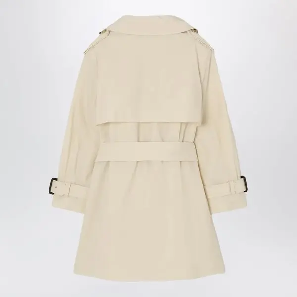 Burberry Stretch Nylon Trench Coat In Dove