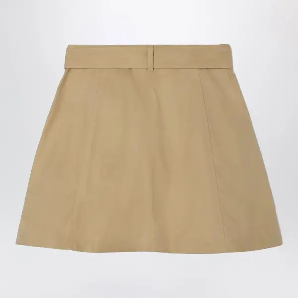 Burberry Cotton Twill Trench Skirt In Sand