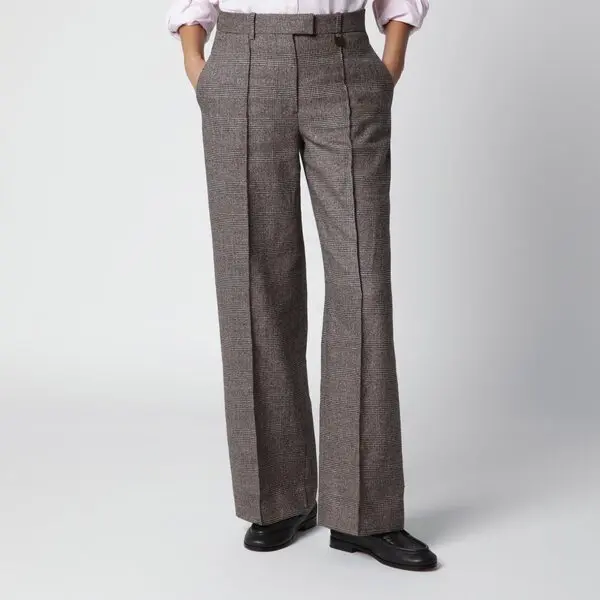 Burberry Prince Of Wales Check Wool-blend Trousers