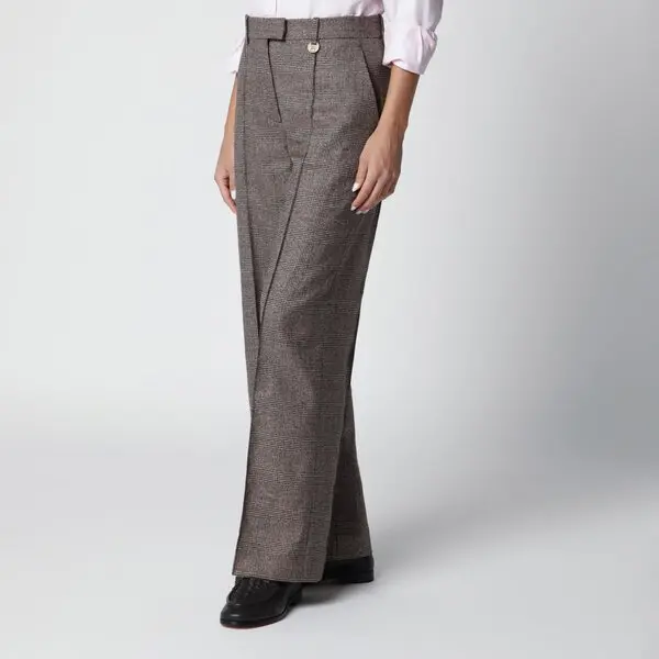 Burberry Prince Of Wales Check Wool-blend Trousers