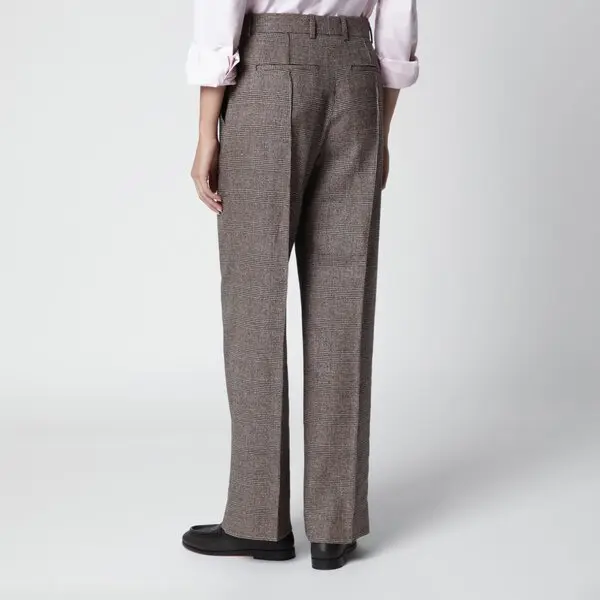 Burberry Prince Of Wales Check Wool-blend Trousers