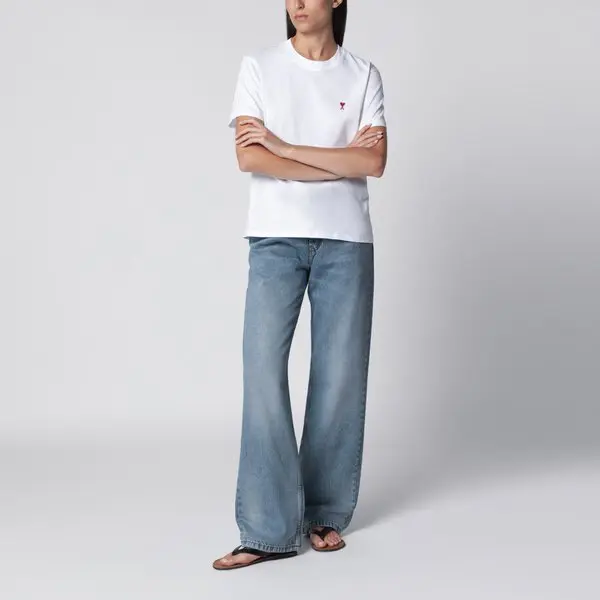 RÓHE Blue Washed-effect Bruun Wide-leg Jeans