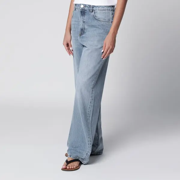 RÓHE Blue Washed-effect Bruun Wide-leg Jeans