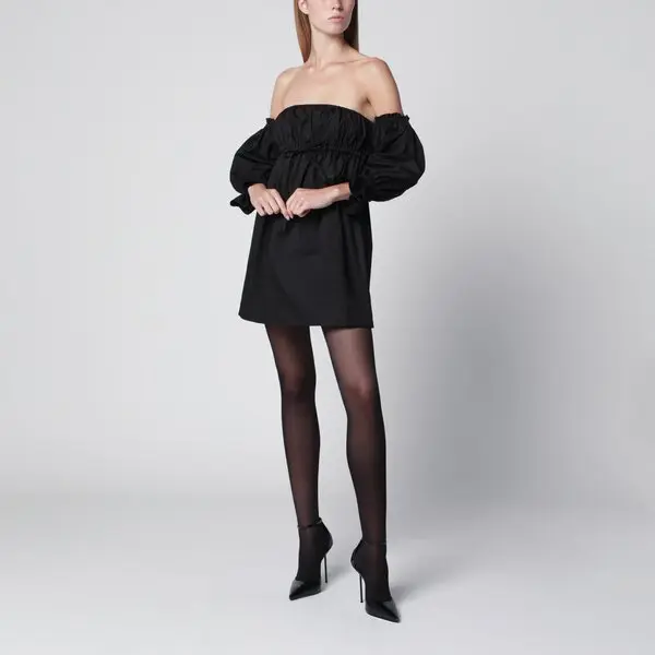 Saint Laurent Off-the-shoulder Mini Dress - Black
