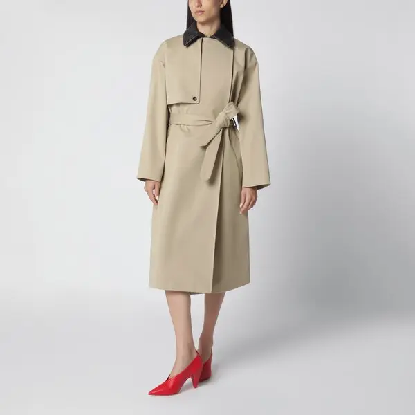 Bottega Veneta Sahara Cotton Trench Coat - Beige
