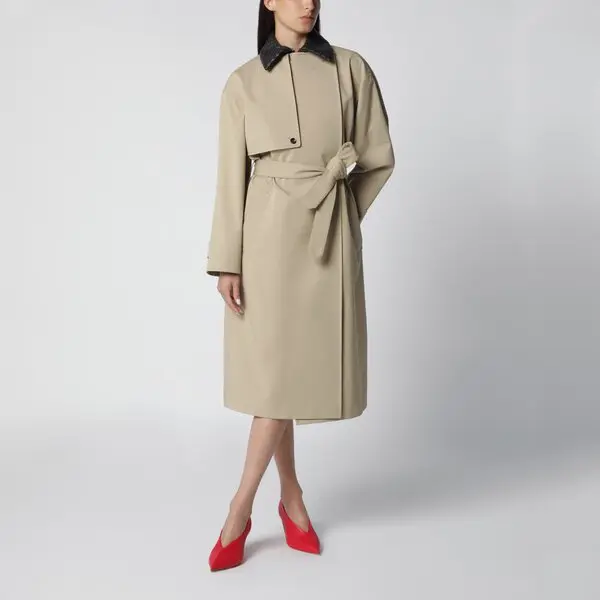Bottega Veneta Sahara Cotton Trench Coat - Beige