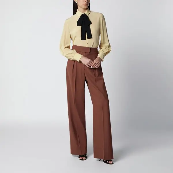 Valentino Garavani Silk Bow Detail Shirt - Beige