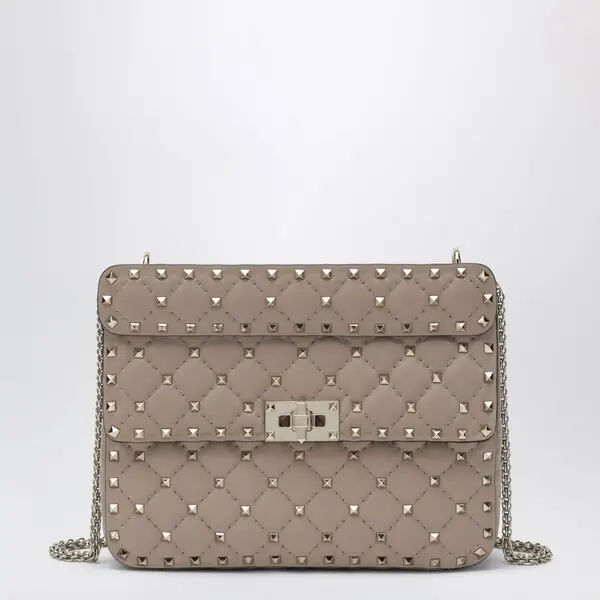 Valentino Garavani Medium Rockstud Spike Bag In Powder Nappa Leather - Pink