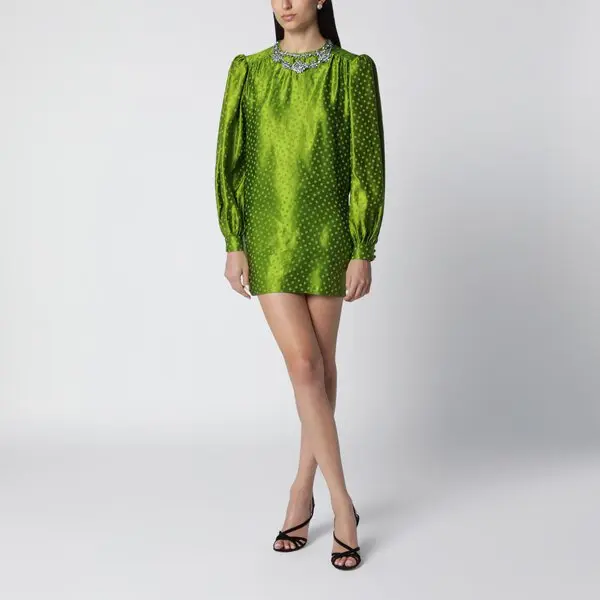 Valentino Garavani Silk-blend Jacquard Mini Dress With Polka Dots