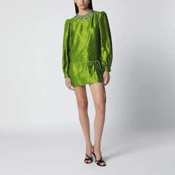 Valentino Garavani Silk-blend Jacquard Mini Dress With Polka Dots