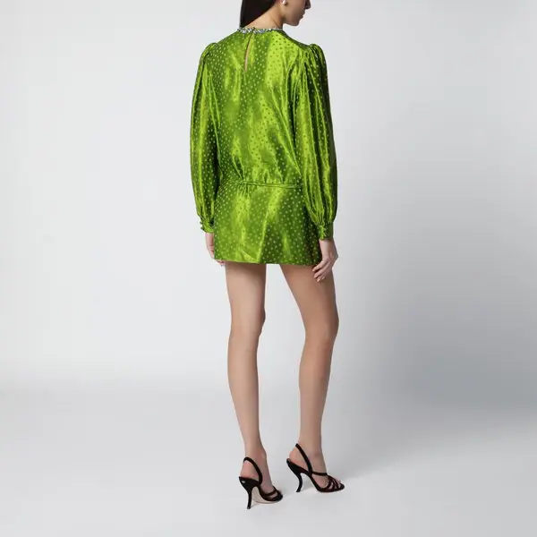Valentino Garavani Silk-blend Jacquard Mini Dress With Polka Dots