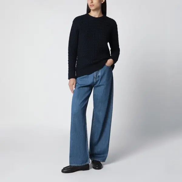 Bottega Veneta Midnight Intrecciato Wool Sweater