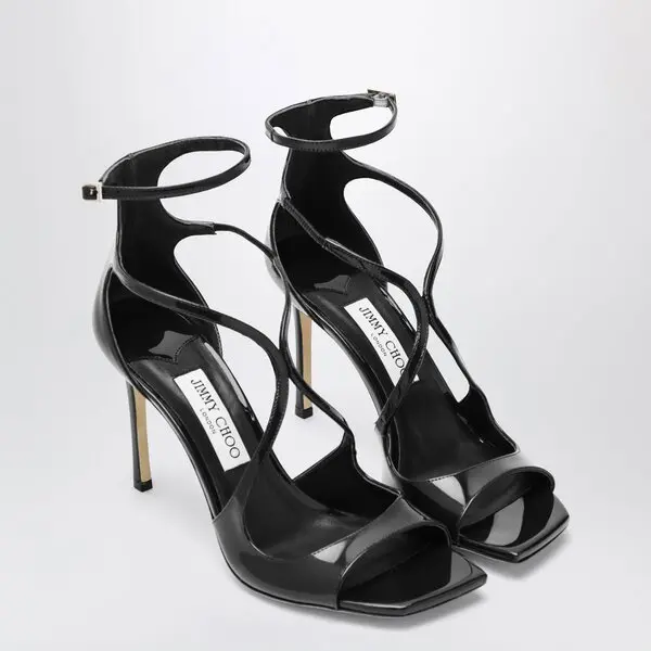 JIMMY CHOO Azia Patent Leather Sandals - Black