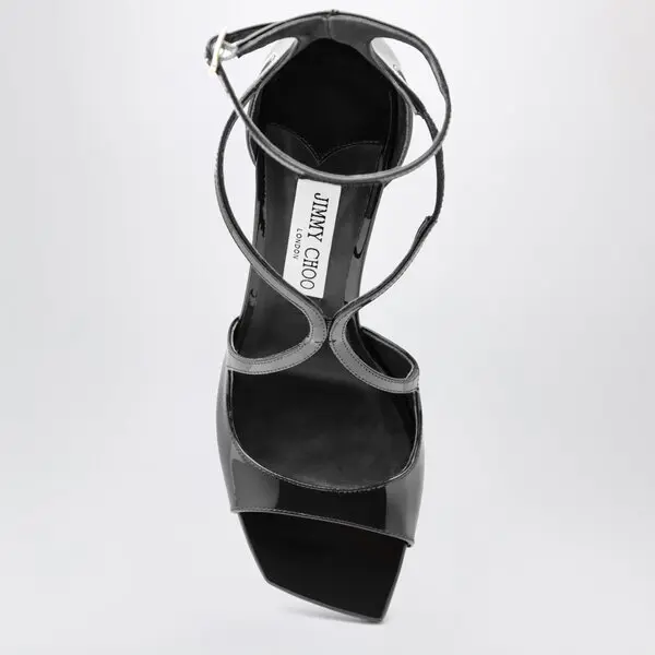 JIMMY CHOO Azia Patent Leather Sandals - Black