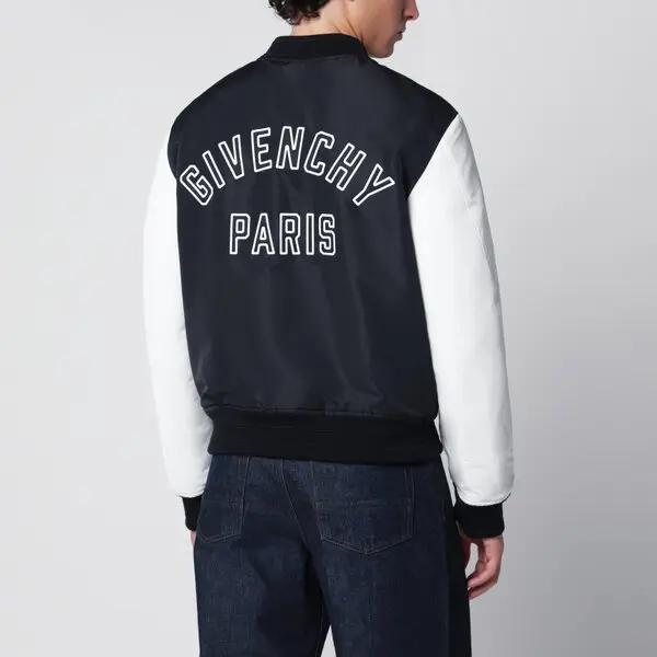Givenchy Navy/white Satin Varsity Jacket - Multicolor