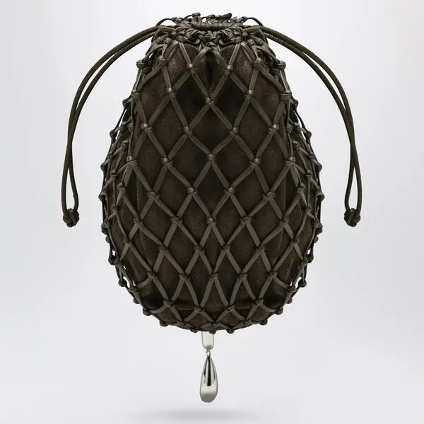 Savette Macramé Calf Leather Pouch