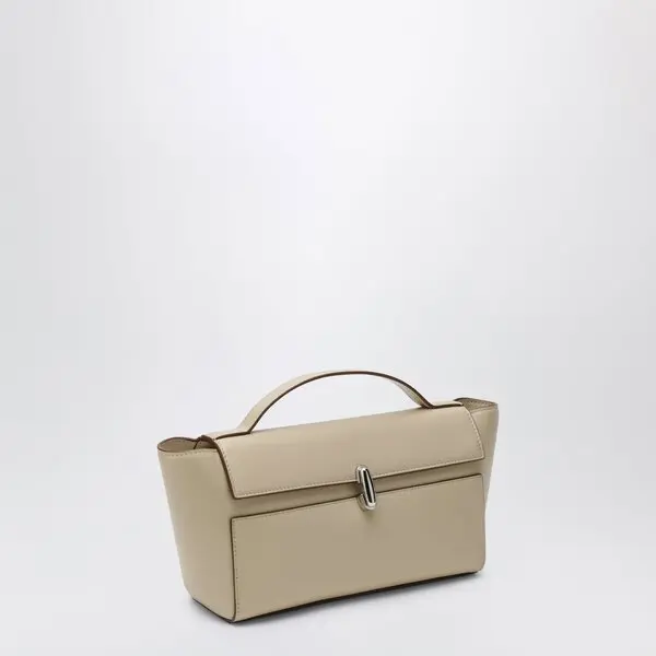 Savette Symmetry Trapeze Pouch In Ivory Leather