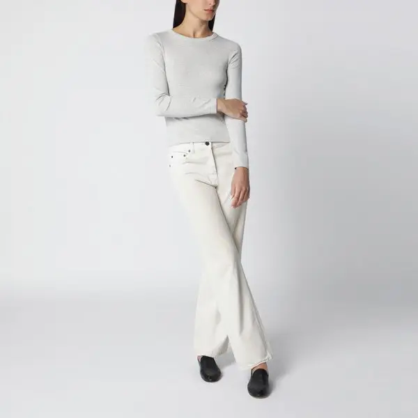 FLORE FLORE Mélange Organic Cotton Long-sleeve T-shirt - Grey