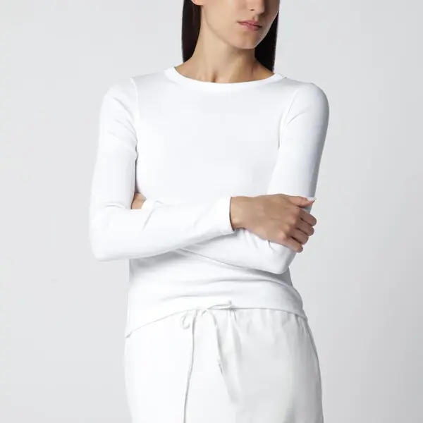 FLORE FLORE Max Organic Cotton Long-sleeve T-shirt - White