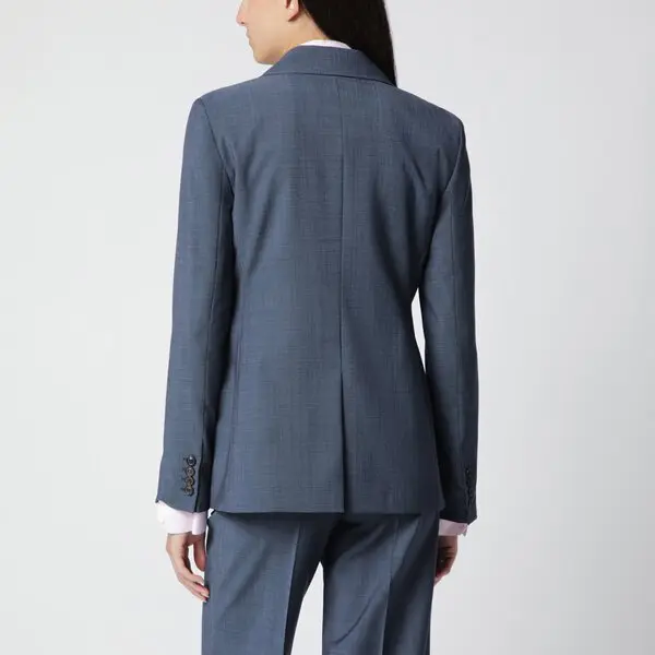 Max Mara Double-breasted Jacket In Denim Wool Canvas