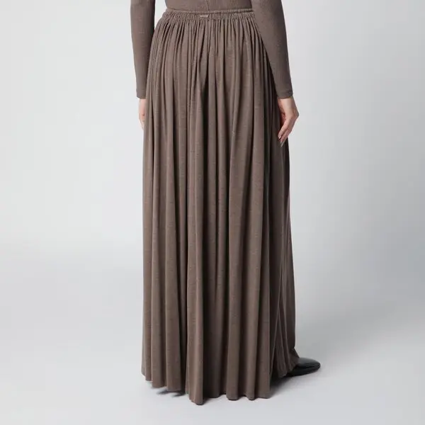 Max Mara Long Pleated Jersey Skirt - Brown