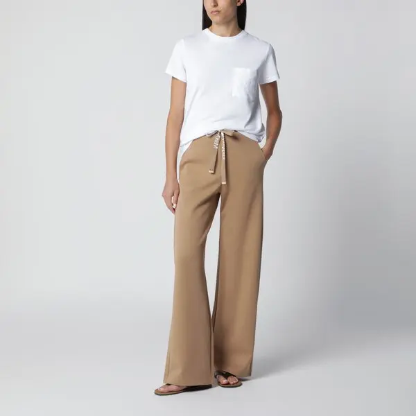 Max Mara Cotton Jersey T-shirt With Embroidered Pocket - White