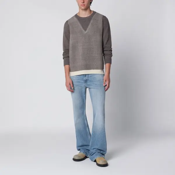 MAISON MARGIELA Lambswool Crewneck Sweater - Beige