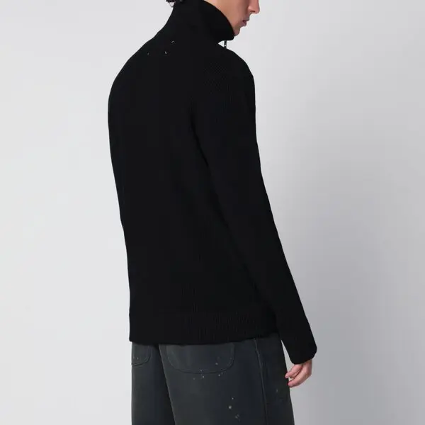 MAISON MARGIELA Zip-up Knit Cardigan In Cotton And Wool