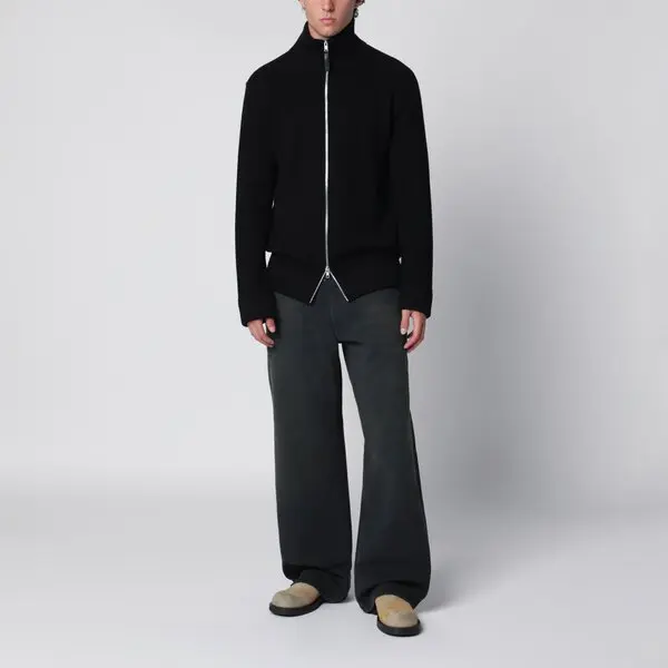 MAISON MARGIELA Zip-up Knit Cardigan In Cotton And Wool