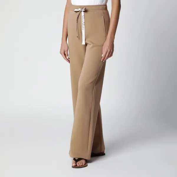 Max Mara Camel Cotton Jersey Trousers