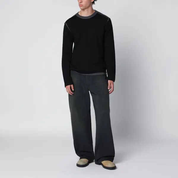 MAISON MARGIELA Asymmetrical Crewneck Sweater In And Grey