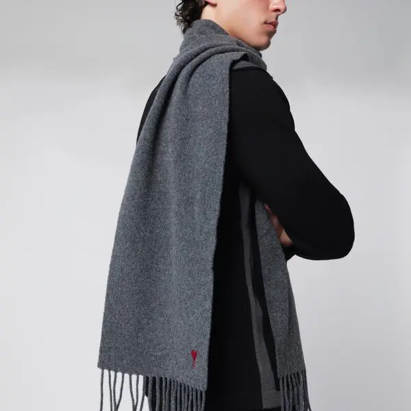 AMI Paris De Caur Wool Scarf