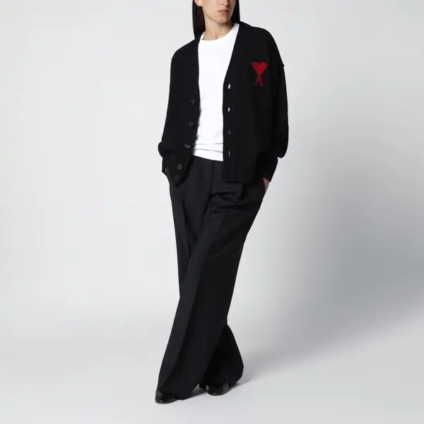 AMI Paris Merino Wool De Coeur Cardigan
