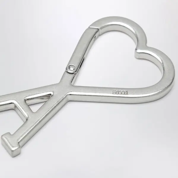 AMI Paris De Caur Carabiner Keyring In Silver - Metal