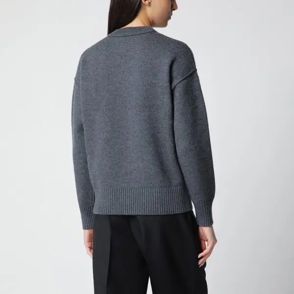 AMI Paris Virgin Wool De Coeur Sweater - Grey