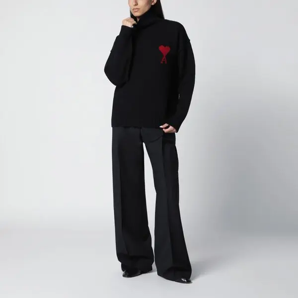 AMI Paris De Coeur Sweater In Merino Wool Knit