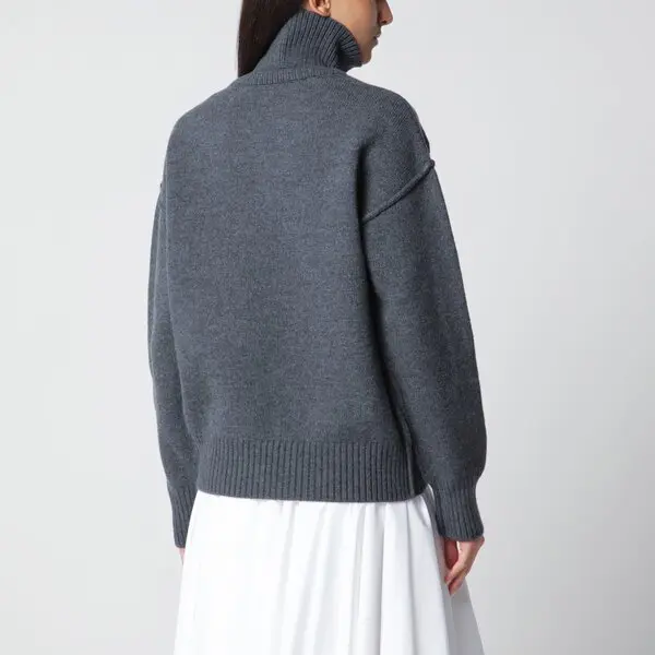 AMI Paris De Coeur Mélange Merino Wool Sweater