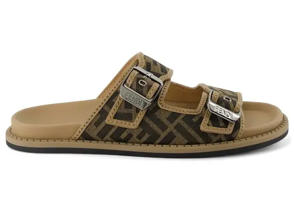 Fendi Feel Sandal Ff Jacquard - Brown